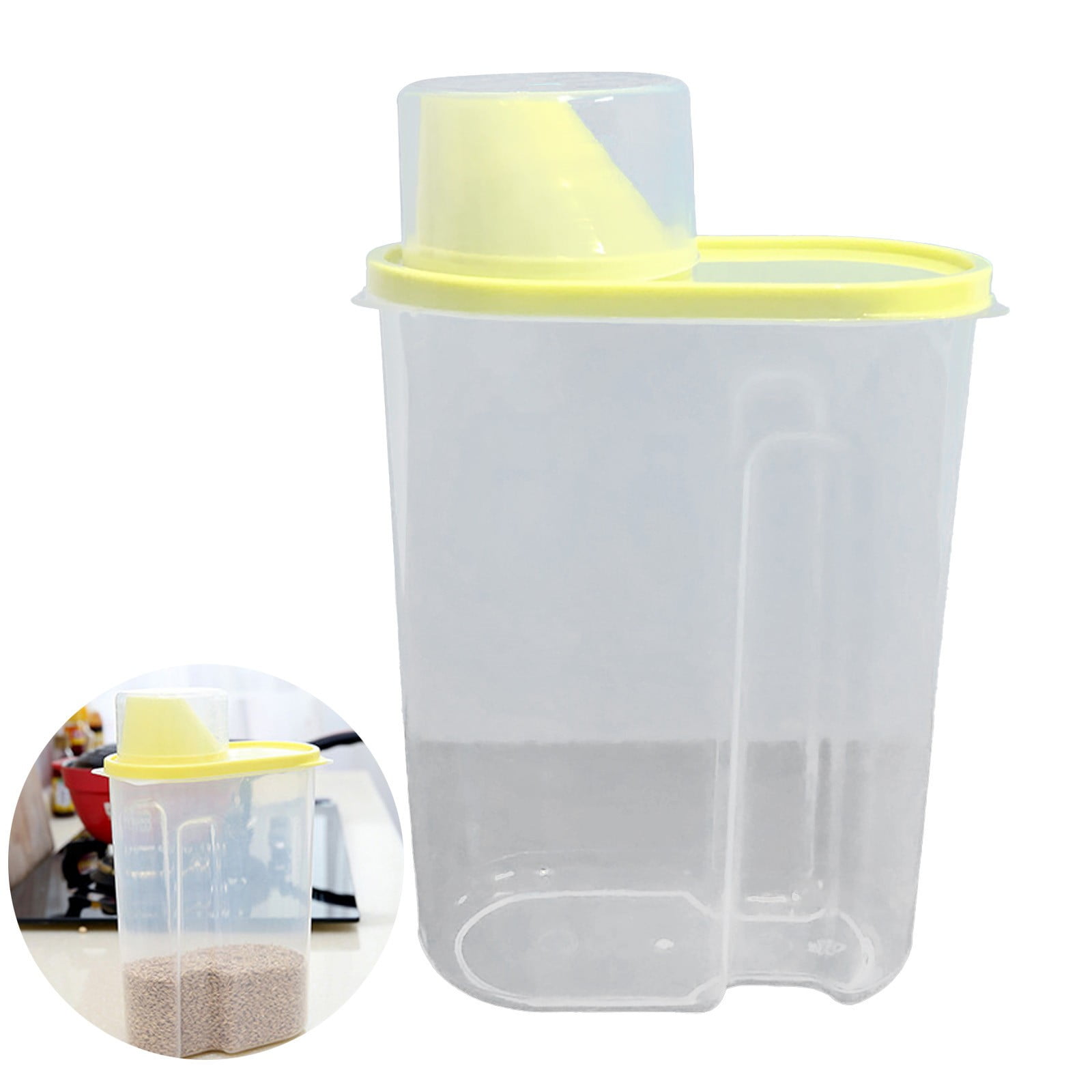 Tdoenbutw Airtight Plastic Food Storage Dispenser, Flour, Cereal, Pasta ...