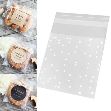 LUDLZ Self Adhesive Cookie Bags, 100Pcs Candy Party Favor Gift Bags, 1 ...