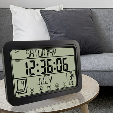 La Crosse Technology Silver Table/Wall Digital Atomic Clock with Indoor ...