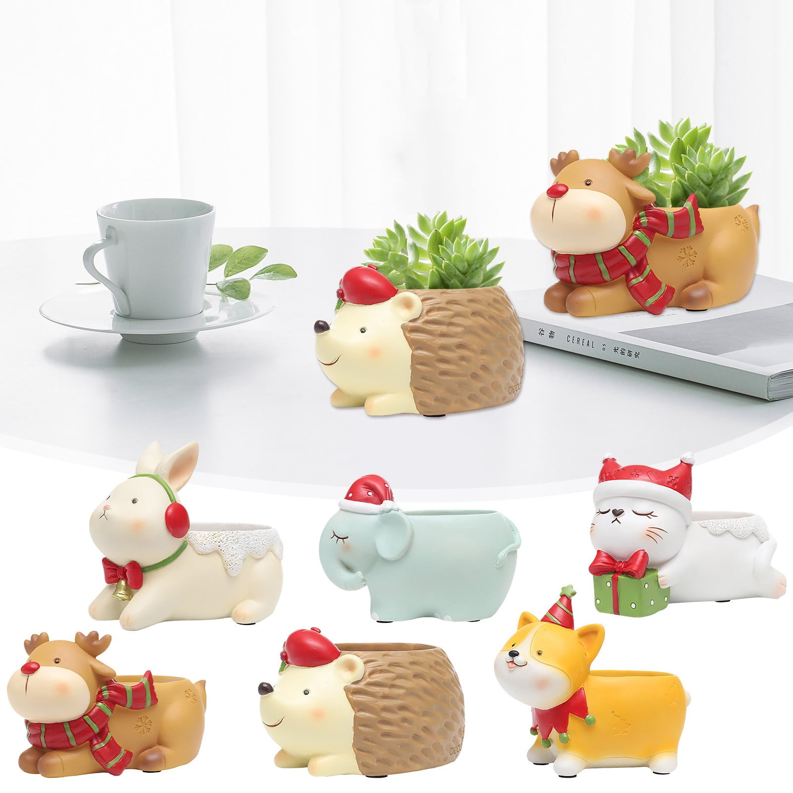 NANDIYNZHI garden decor Creative Cartoon Cute Little Animals Fleshy ...