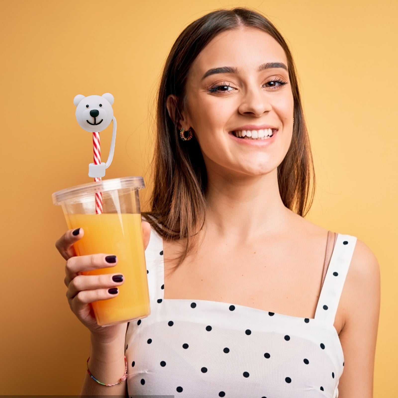 NANDIYNZHI stanley straw coverReusable Straw Tips Dust Toppers Covers ...