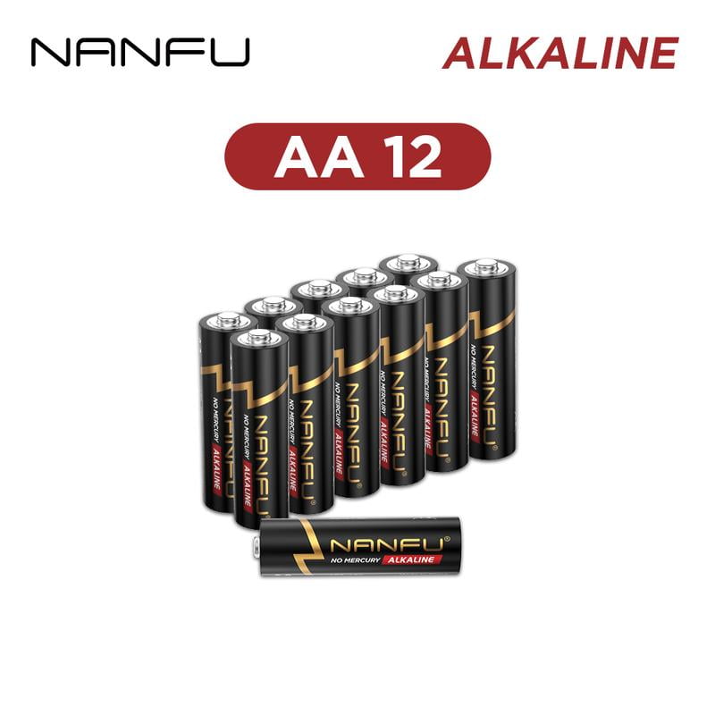 NANFU AA/AAA Alkaline Batteries - 1.5V Non-Rechargeable Single Use ...