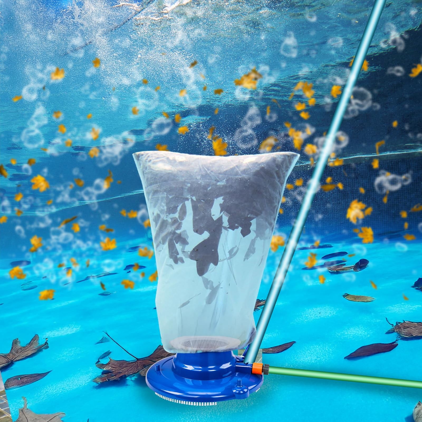NANIL Rechargeable Pool Leaf Vacuum with Telescopic Pole - Cordless ...