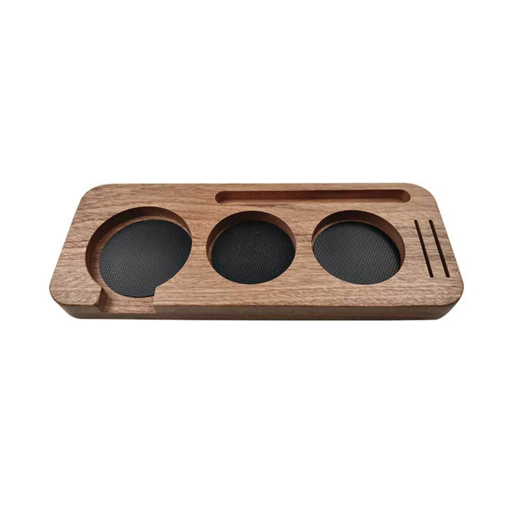 NANMELX Wood Coffee Filter Tamper Holder Espresso Coffee Stand Tray 51 ...