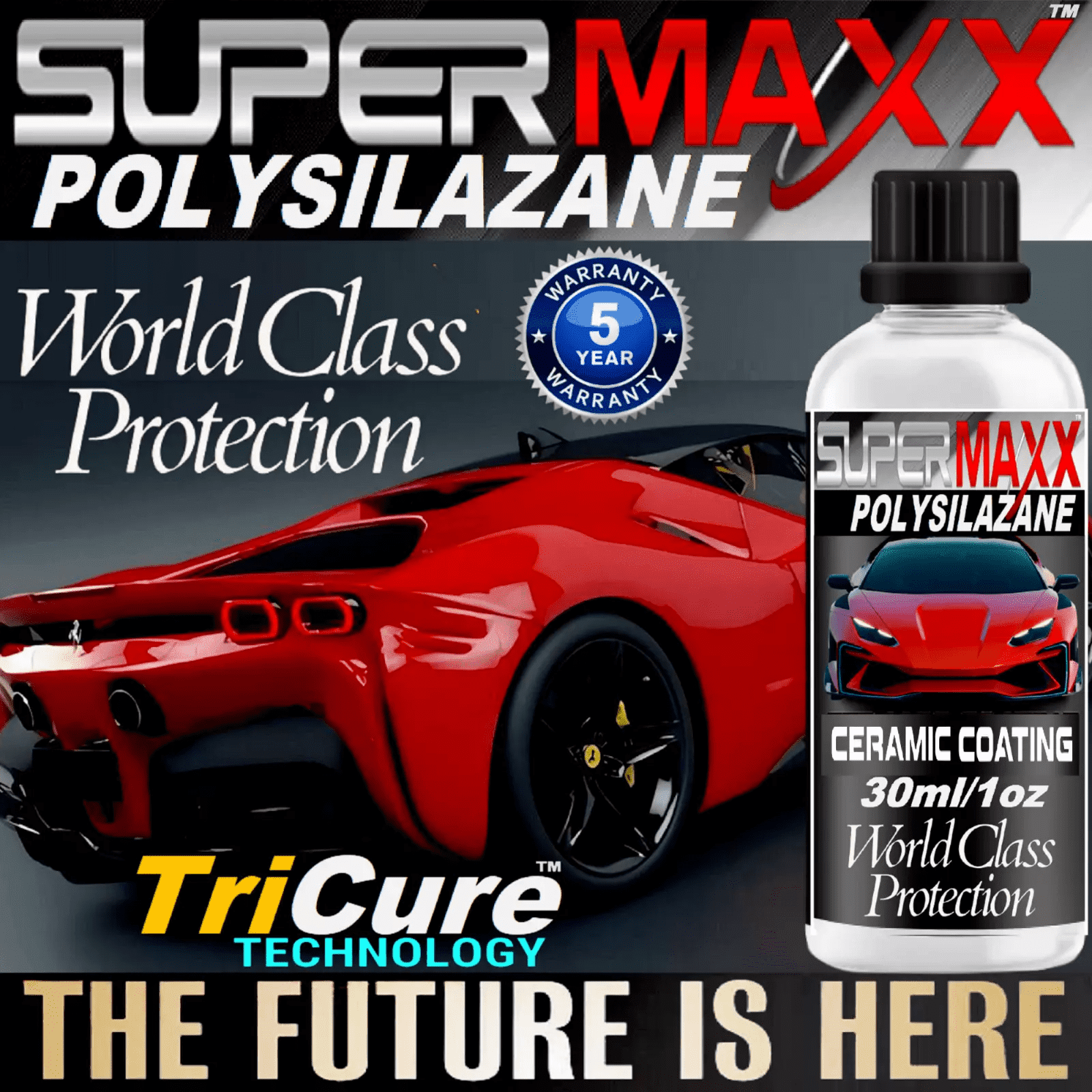 NANO CERAMIC CAR COATING 5 YEAR "ADVANCED PAINT PROTECTION" WET LOOK ...