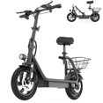 NANROBOT Electric Scooter with Seat for Adults 560W Peak Motor 12.5 ...