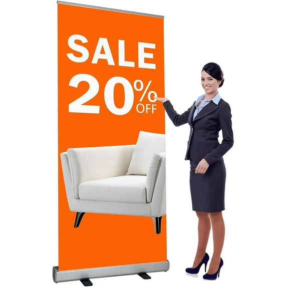 NANYANG 40"x80" HEAVY-DUTY Retractable Roll Up Banner Stand with Padded ...