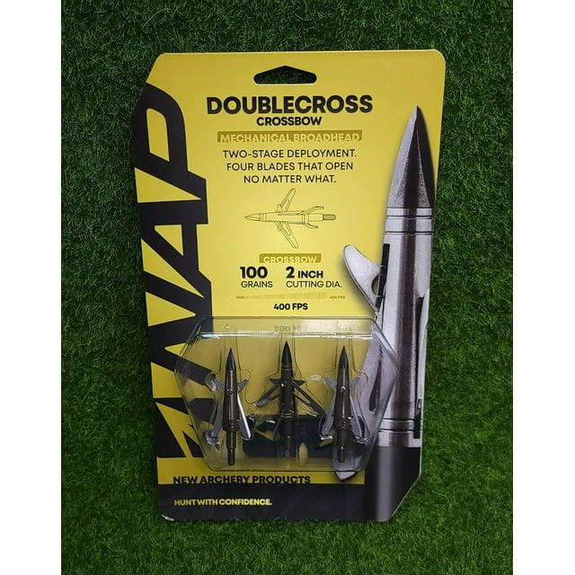 NAP New Archery Spitfire Double Cross Crossbow 100 Grain Broadheads ...