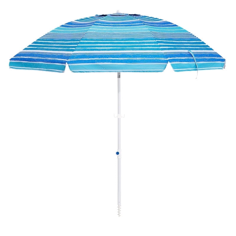 NAPWANT 6.5 FT Beach Umbrella with Tilt, Portable Sun Umbrella with ...