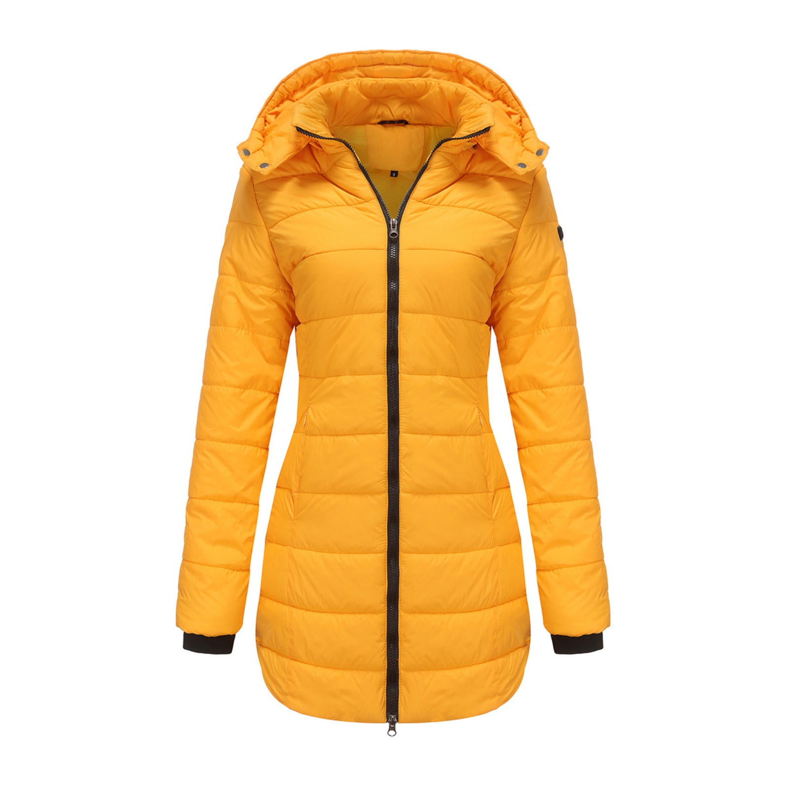 NARABB Women's Warm Puffer Jacket Medium Length Slimming And Warm Solid ...