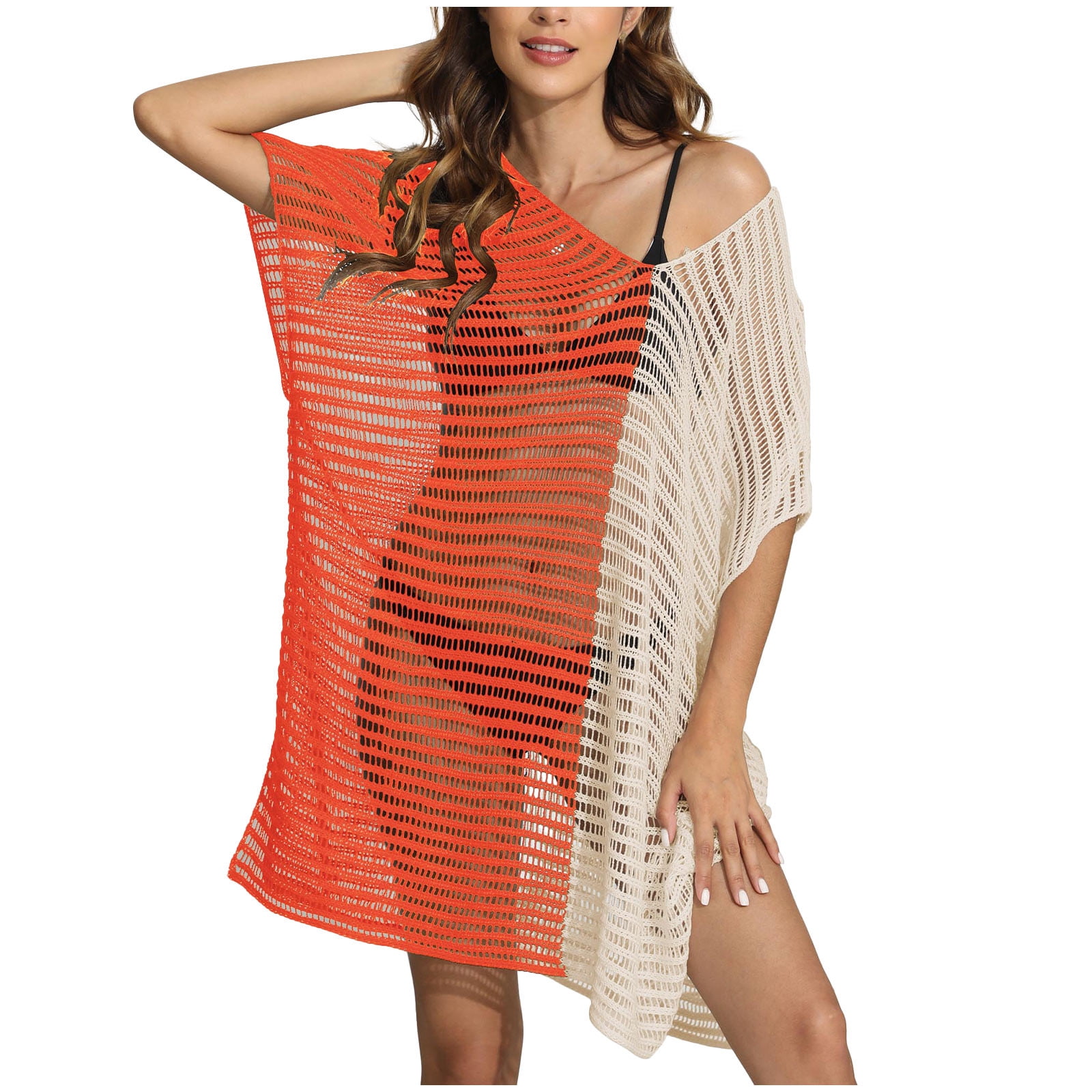 Narabb Womens Summer Cover Ups Beach Sun Dresses Sexy One Line Neckline