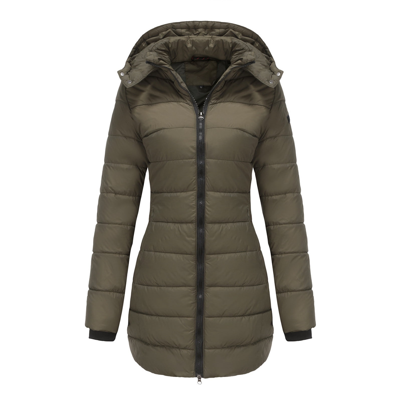 NARABB Year-end Deals Women's Warm Puffer Jacket Medium Length Slimming ...