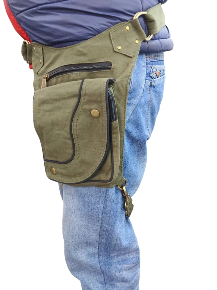 Narayani Crafts Unisex Fanny Pack Utility Waist Bag Cotton Canvas Hip ...