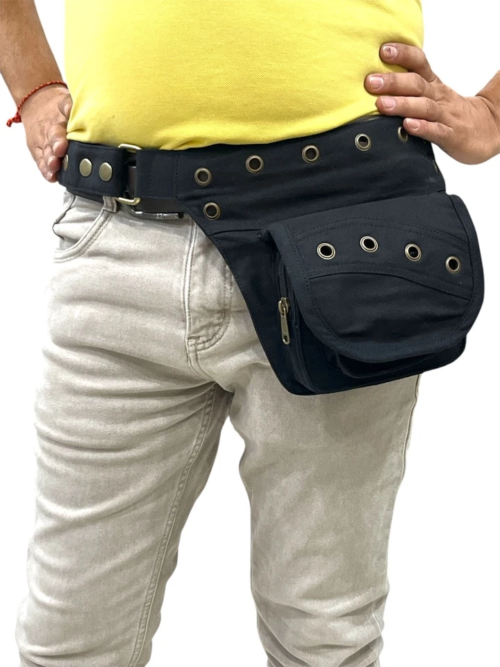 Narayani Crafts Unisex Fanny Pack Utility Waist Bag Cotton Canvas Hip ...