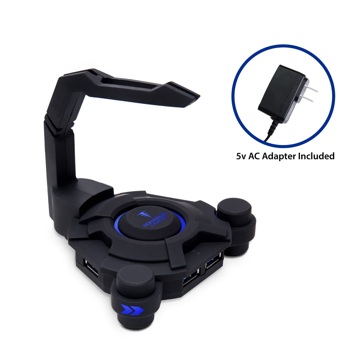NARFI Gaming Mouse Bungee Stand - Blue LED - 4 Port USB 3.0 Hub with ...