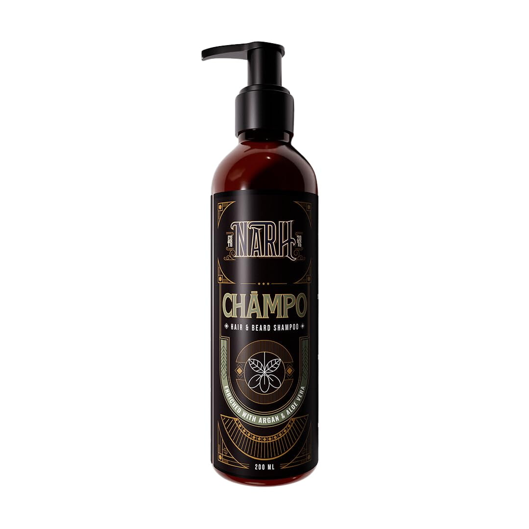 NARH CHAMPO Argan Oil Aloe Vera Beard Hair Shampoo Nourishing Hydrating Cleanser for Men ...