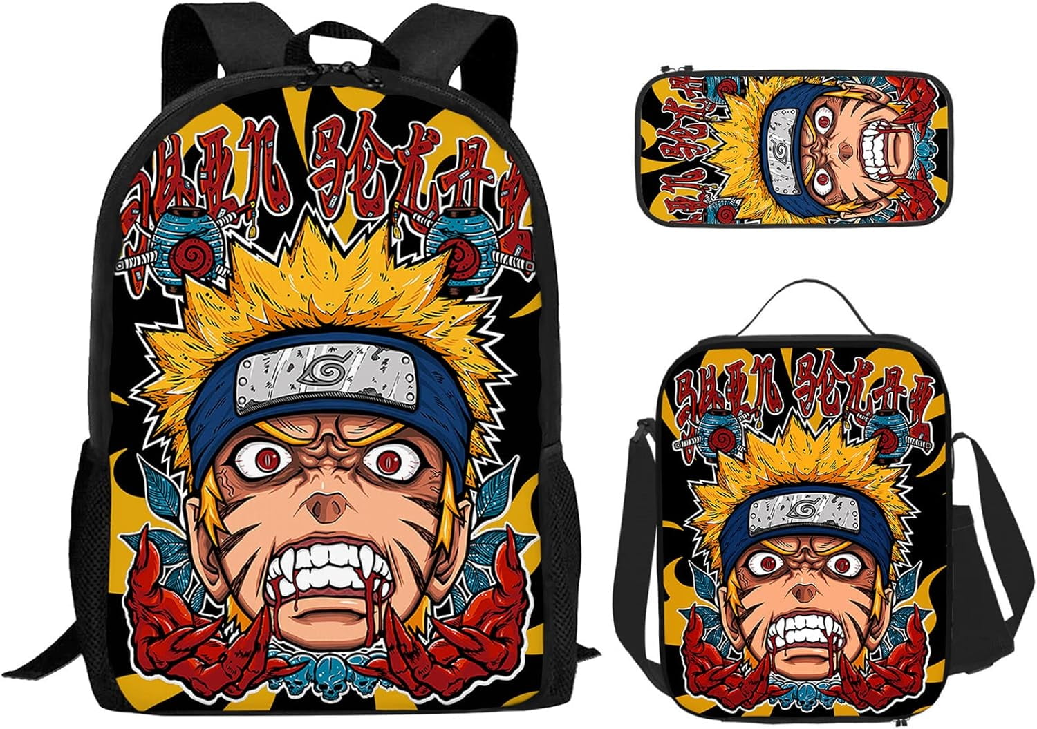 NARUTO Anime Backpack 3d Printing Cartoon Backpack Leisure Travel ...