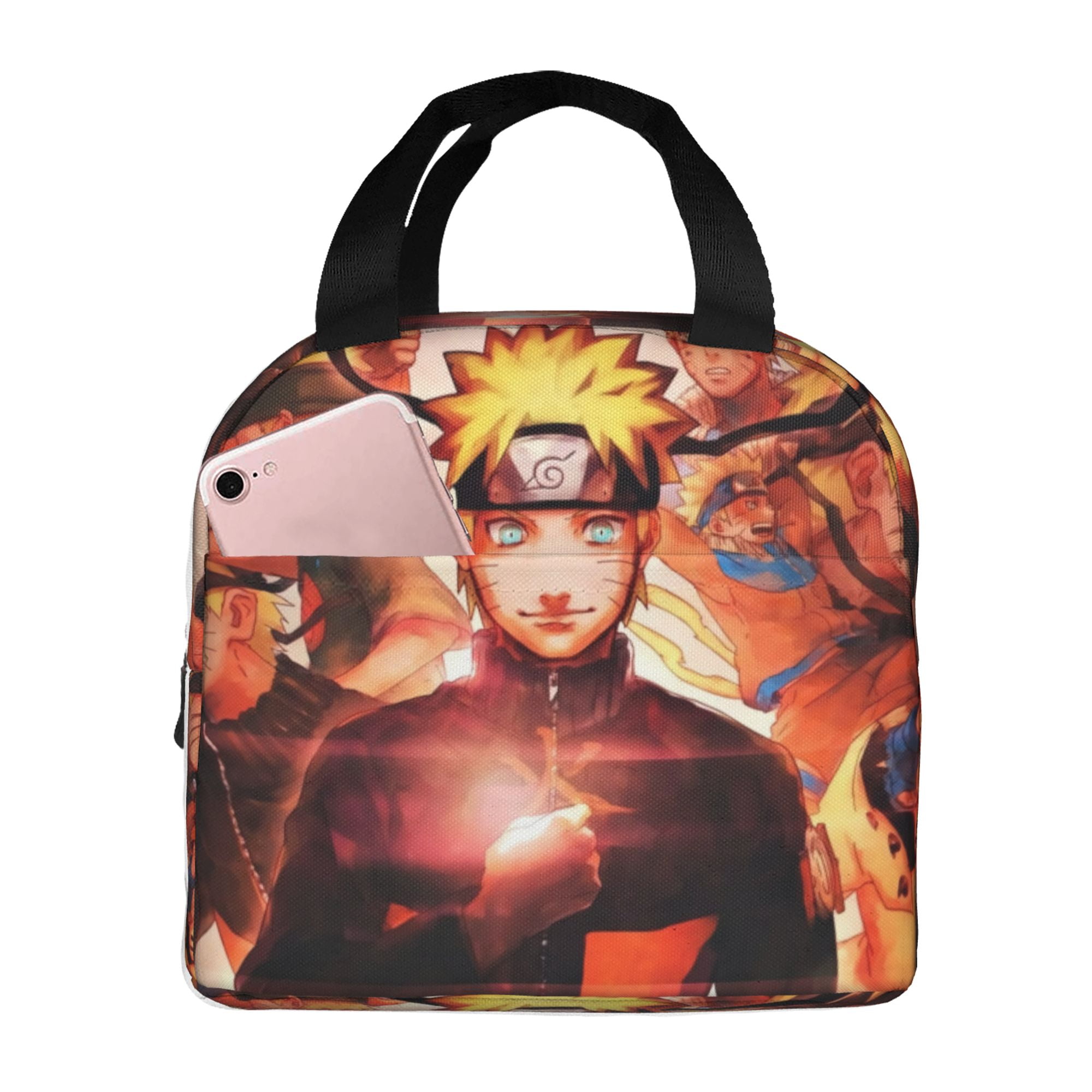 NARUTO Cartoon Anime Lunch Bag Reusable Portable Lunch Box Picnic Bag ...