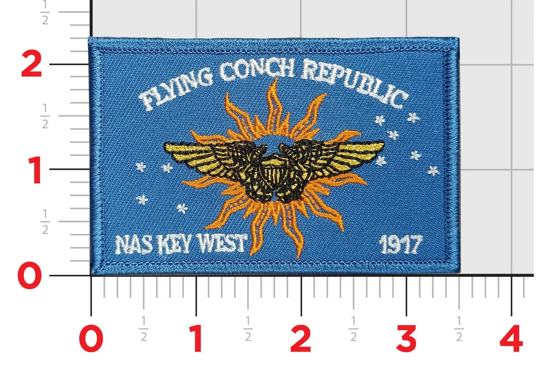 NAS Key West Conch Republic Flag Patch – With Hook and Loop, Aviator ...