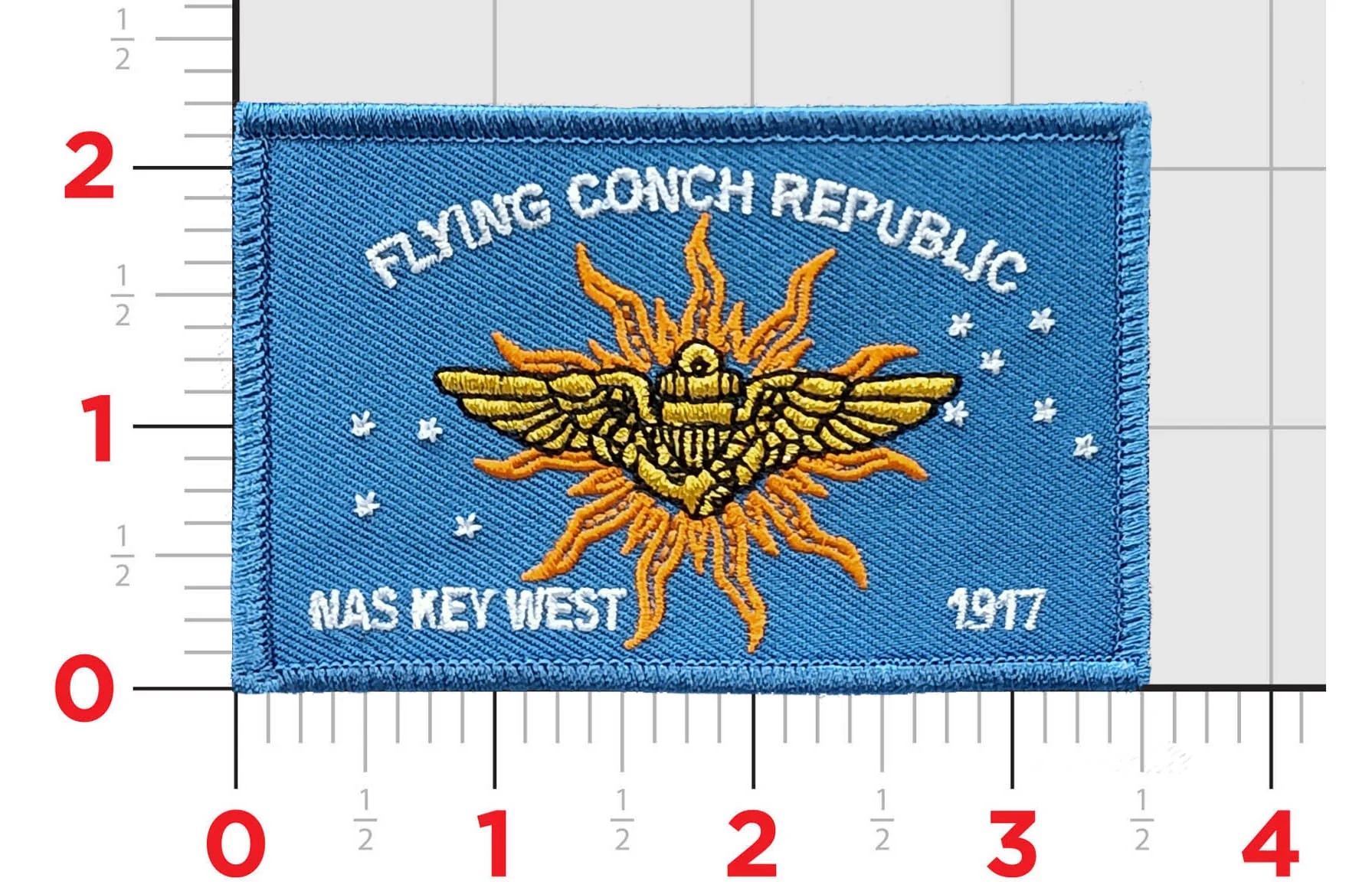 NAS Key West Conch Republic Flag Patch – With Hook and Loop, NFO Wings ...
