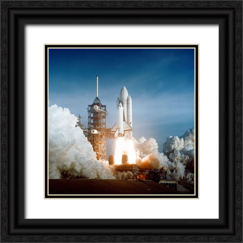 NASA 12x12 Black Ornate Wood Framed with Double Matting Museum Art ...