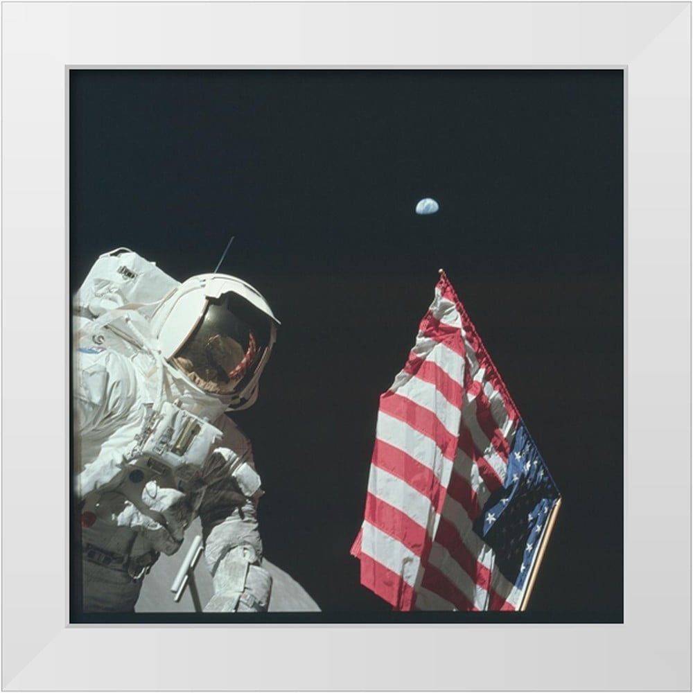 NASA 12x12 White Modern Wood Framed Museum Art Print Titled - Apollo 17 ...