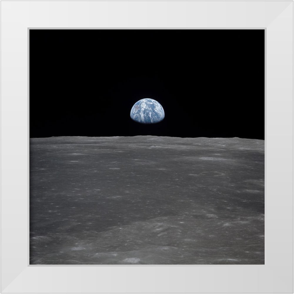 NASA 12x12 White Modern Wood Framed Museum Art Print Titled - Earthrise ...