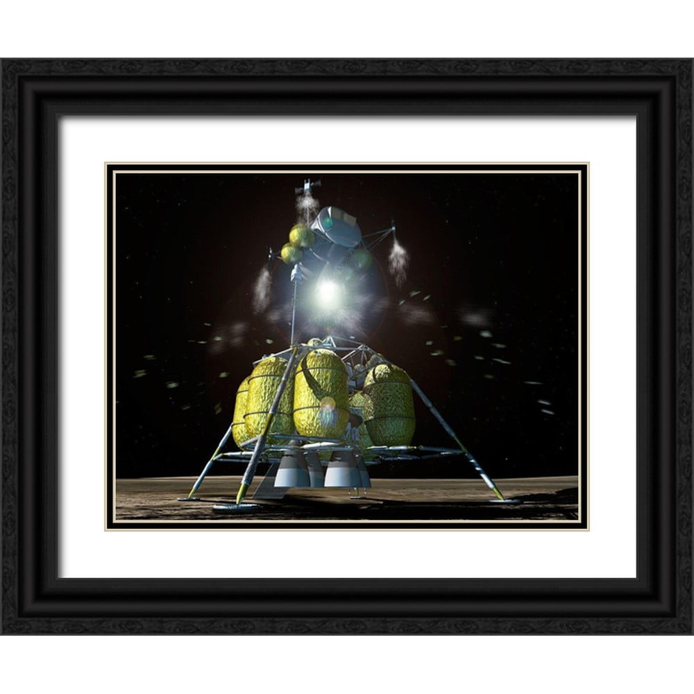 NASA 14x12 Black Ornate Wood Framed with Double Matting Museum Art ...