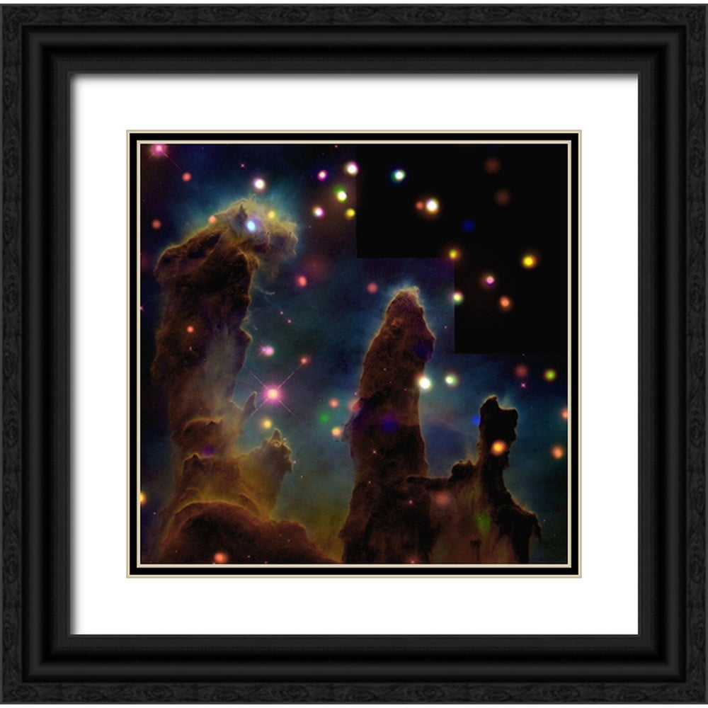 NASA 15x15 Black Ornate Wood Framed with Double Matting Museum Art ...