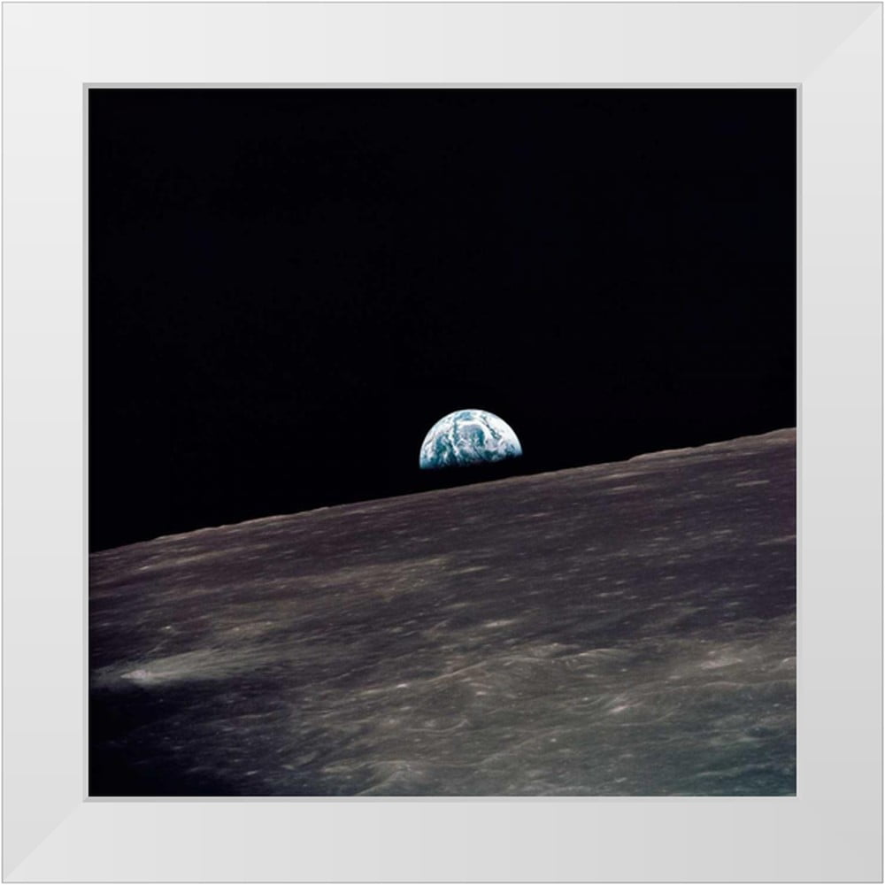NASA 15x15 White Modern Wood Framed Museum Art Print Titled - Earthrise ...