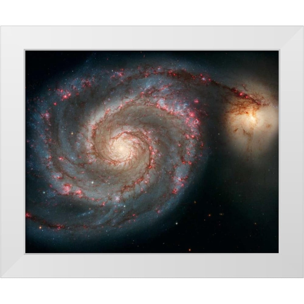 NASA 18x15 White Modern Wood Framed Museum Art Print Titled - M51 - The ...