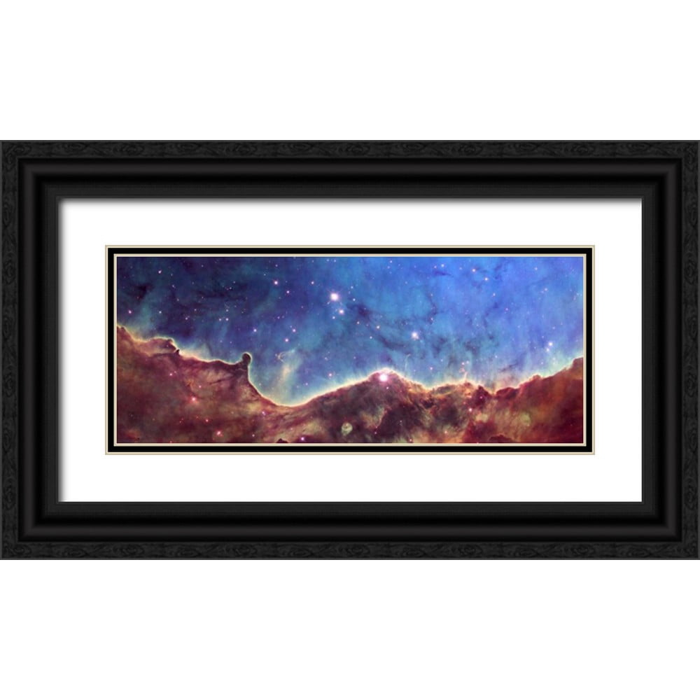 NASA 24x12 Black Ornate Wood Framed with Double Matting Museum Art ...