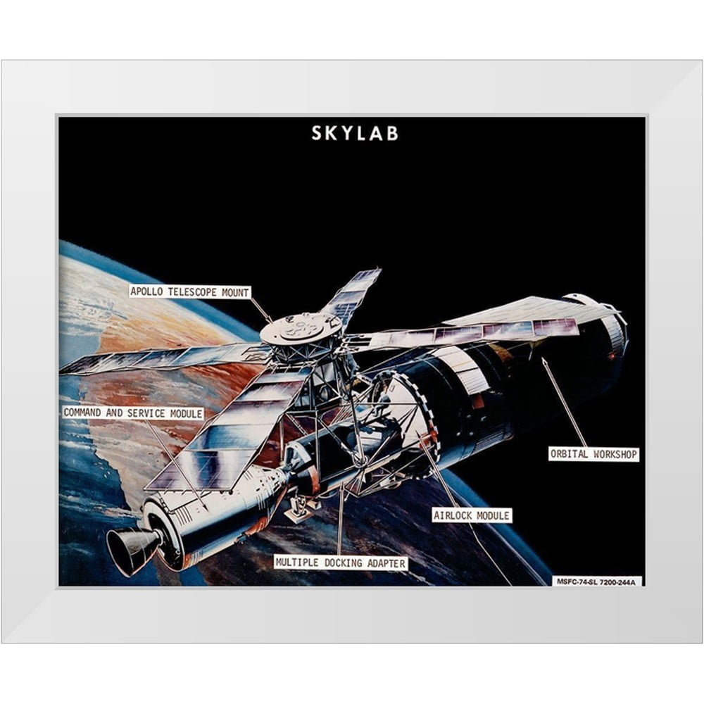 NASA 24x20 White Modern Wood Framed Museum Art Print Titled - Skylab ...