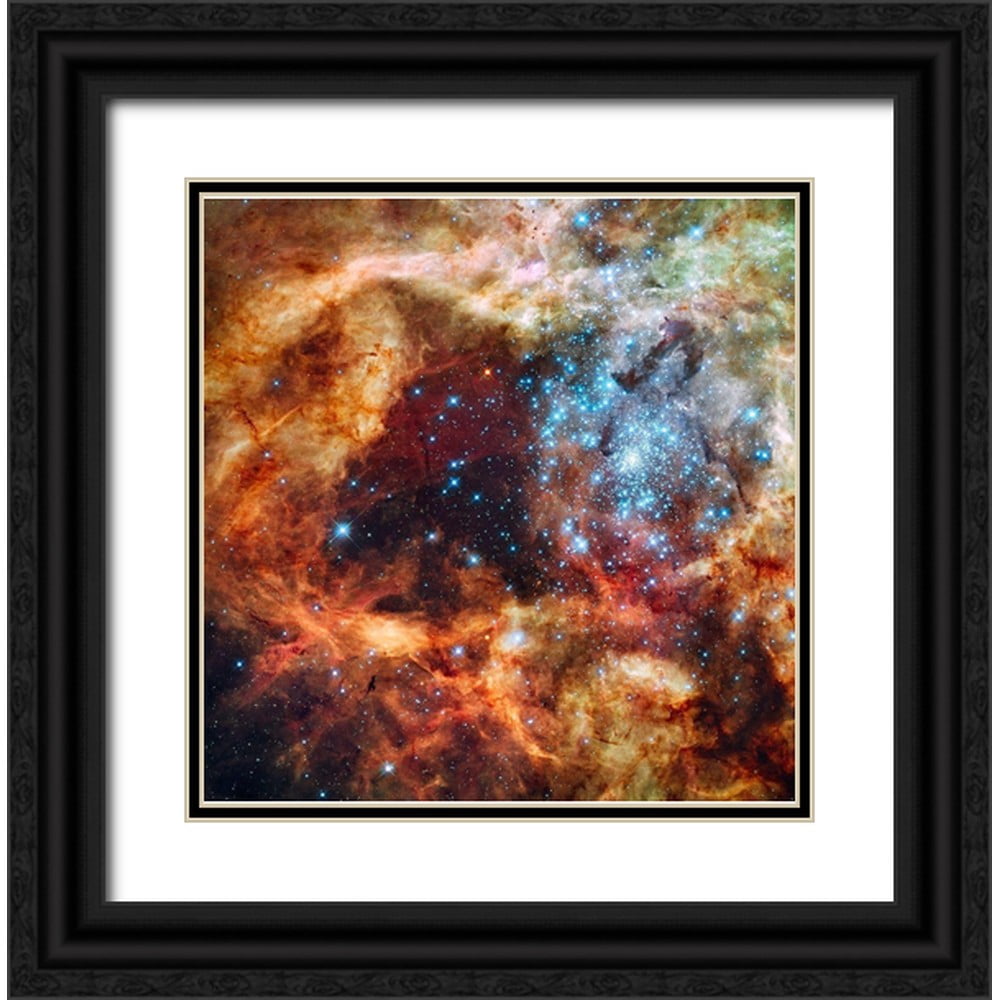 NASA 26x26 Black Ornate Wood Framed with Double Matting Museum Art ...