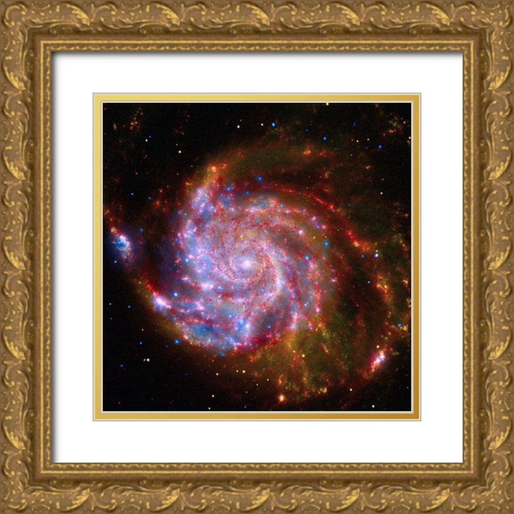 NASA 26x26 Gold Ornate Wood Framed with Double Matting Museum Art Print Titled - Spitzer-Hubble ...