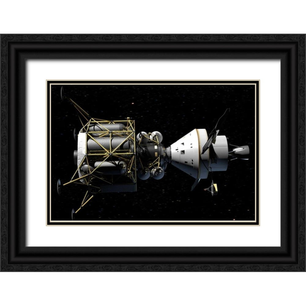 NASA 32x23 Black Ornate Wood Framed with Double Matting Museum Art ...