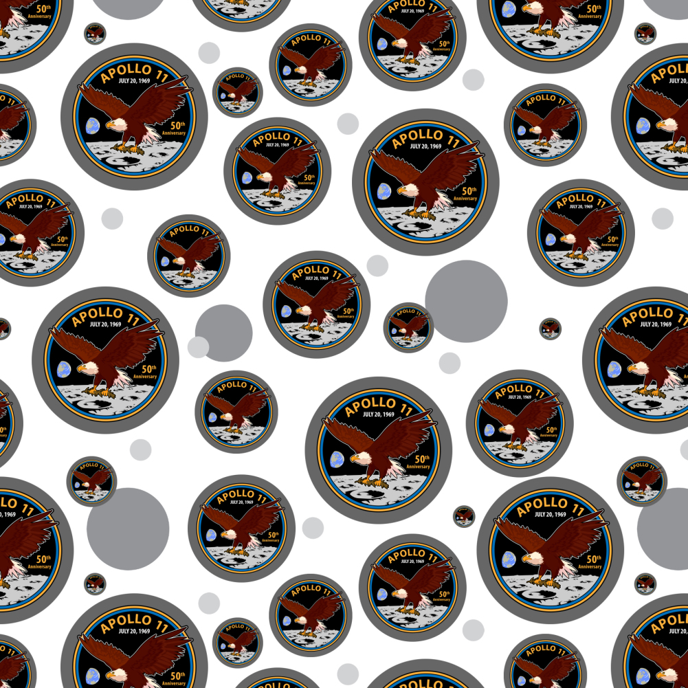 NASA Apollo 11 50th Anniversary Patch with Eagle on The Moon Premium ...