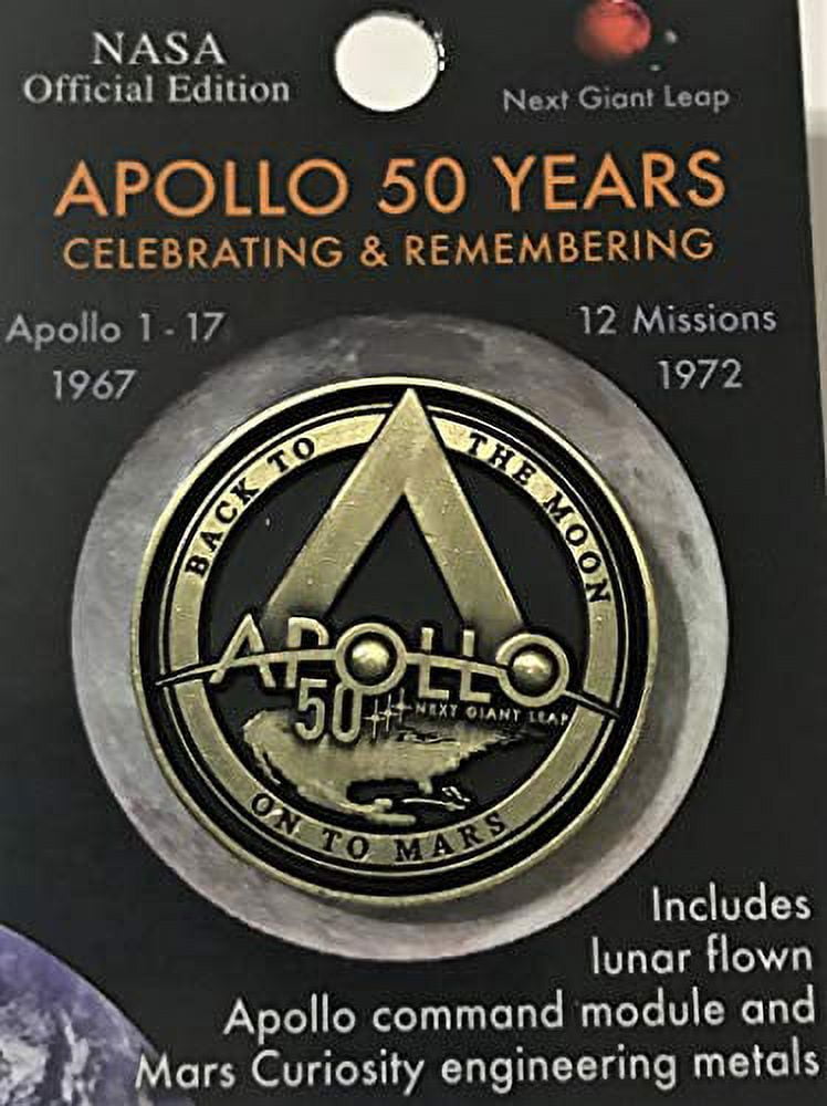 NASA Apollo 11 Program 50th Anniversary Lapel Pin Contains Flown ...