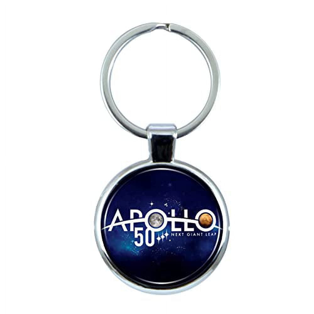 NASA Apollo 50 Year Anniversary Keychain with Epoxy Dome and Metal ...