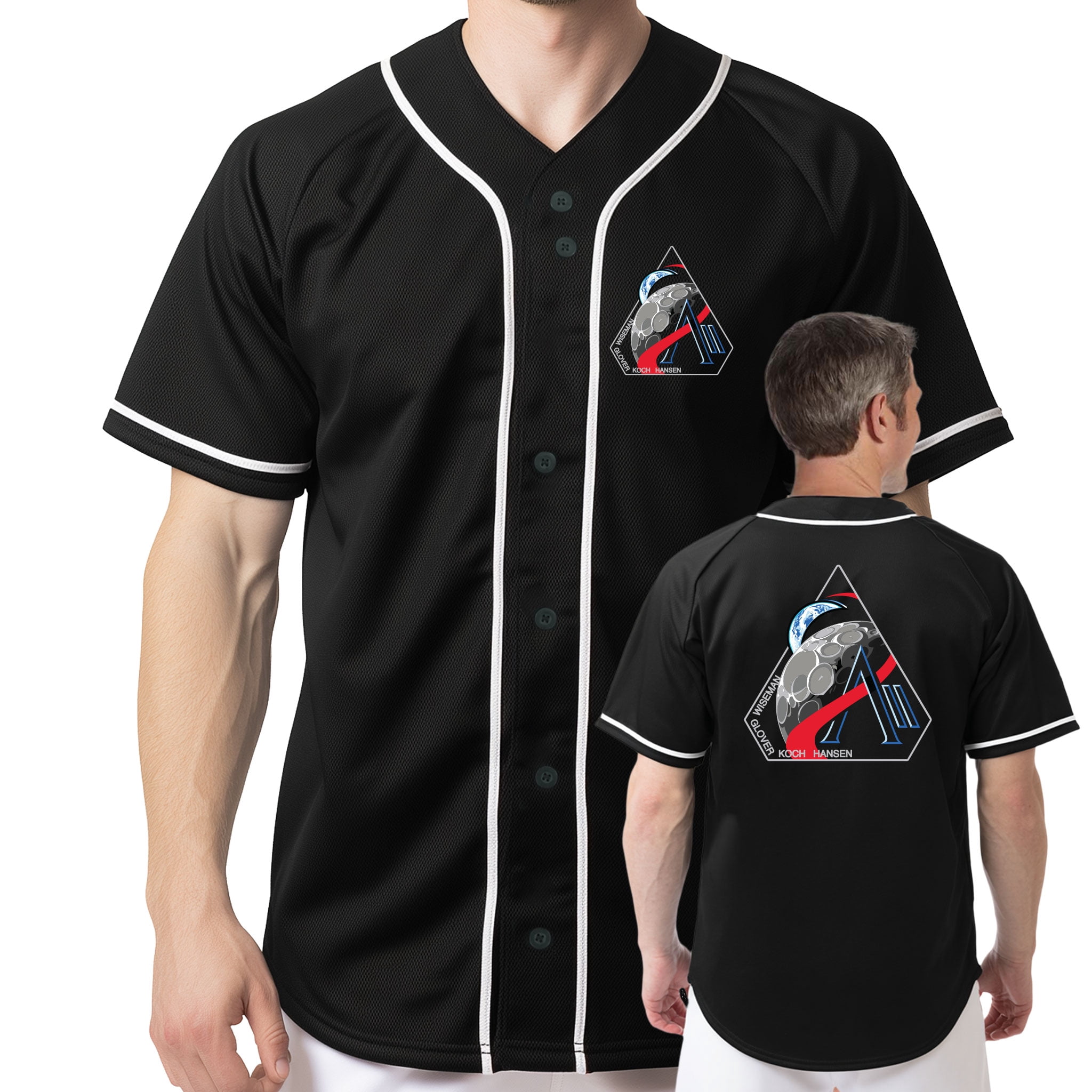 NASA Artemis 2 Mission Logo Diamond Full-Button Baseball Jersey-XXL ...