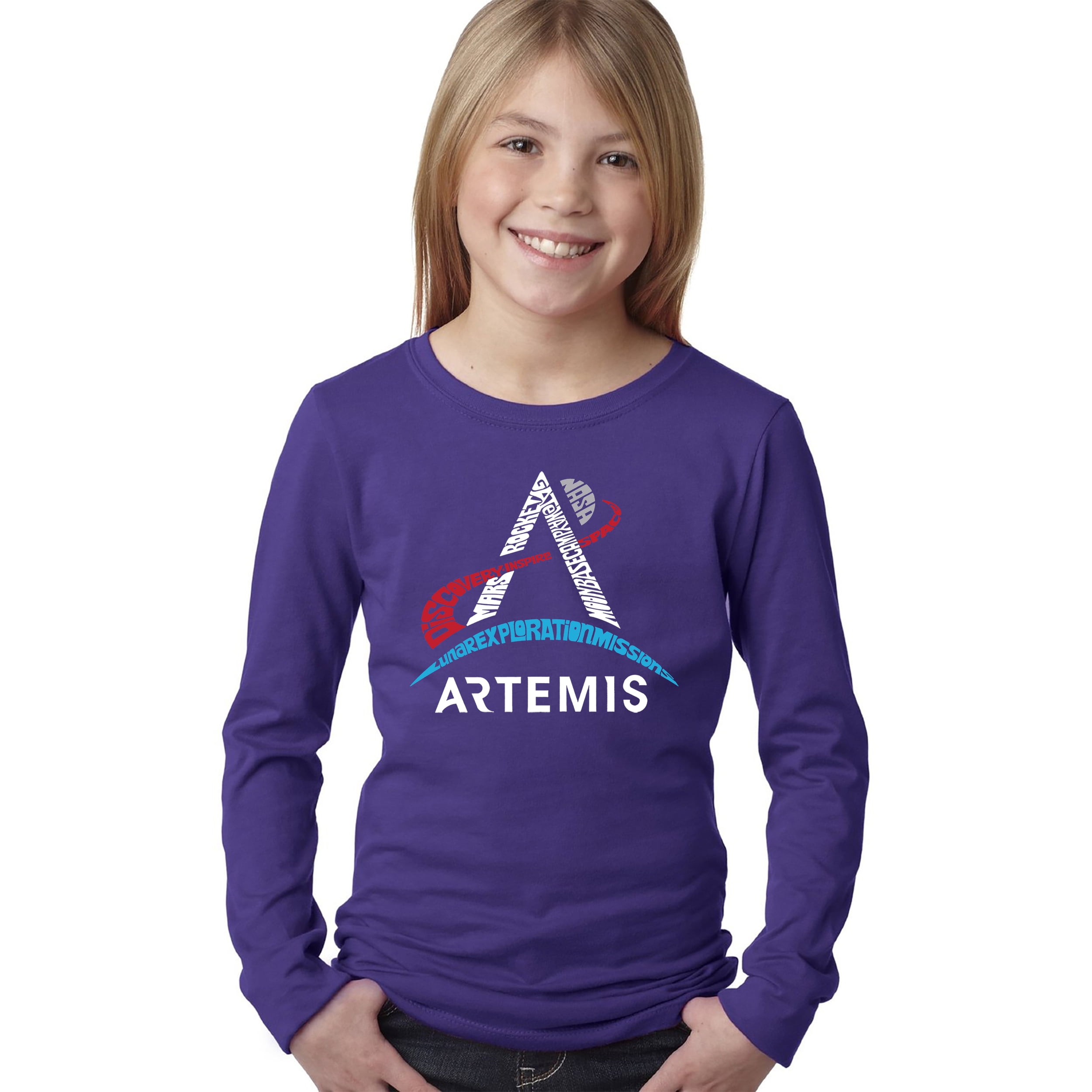 NASA Artemis Logo - Girl's Word Art Long Sleeve T-Shirt - Walmart.com