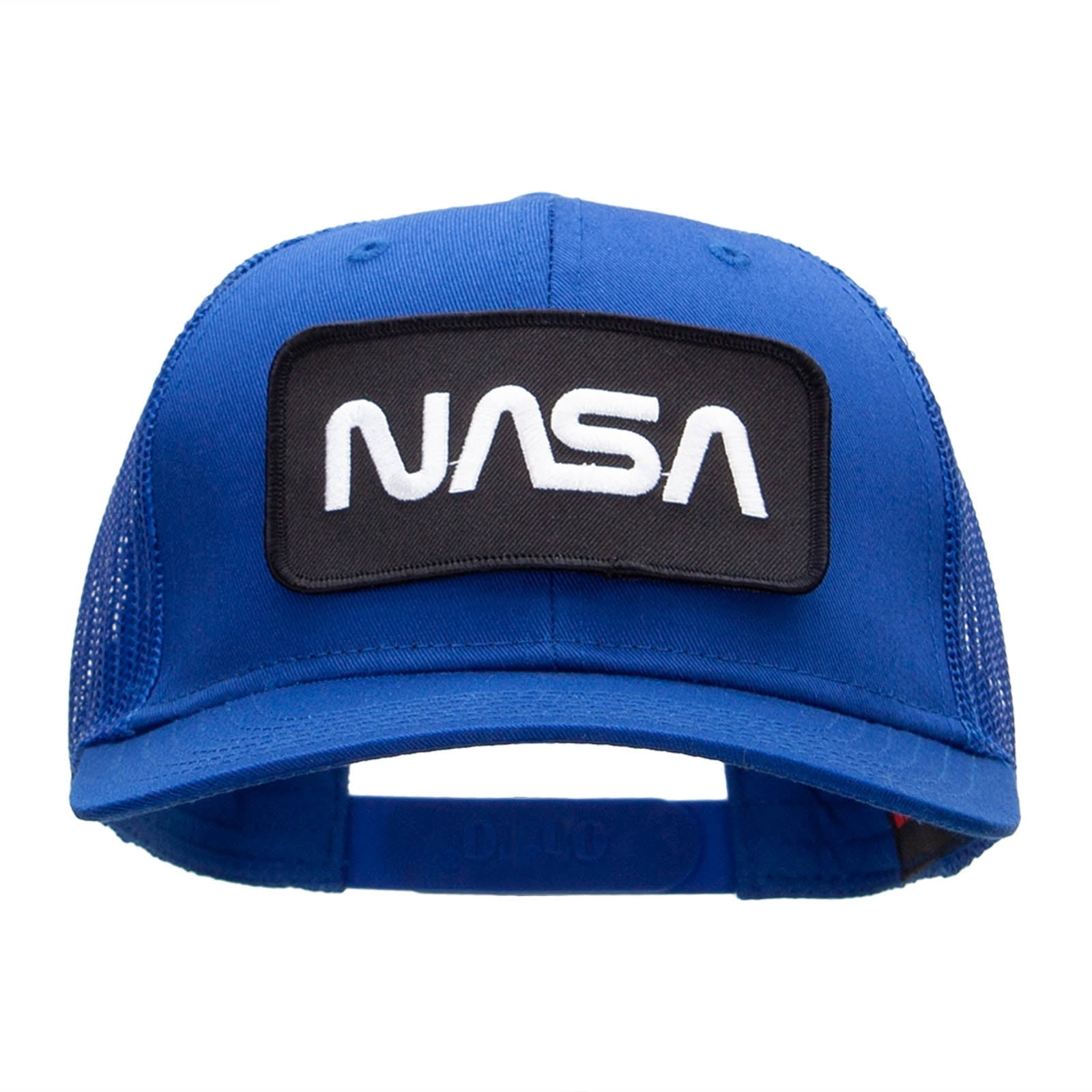 NASA Black and White Logo Embroidered Patched Mesh Back Cap - Royal ...