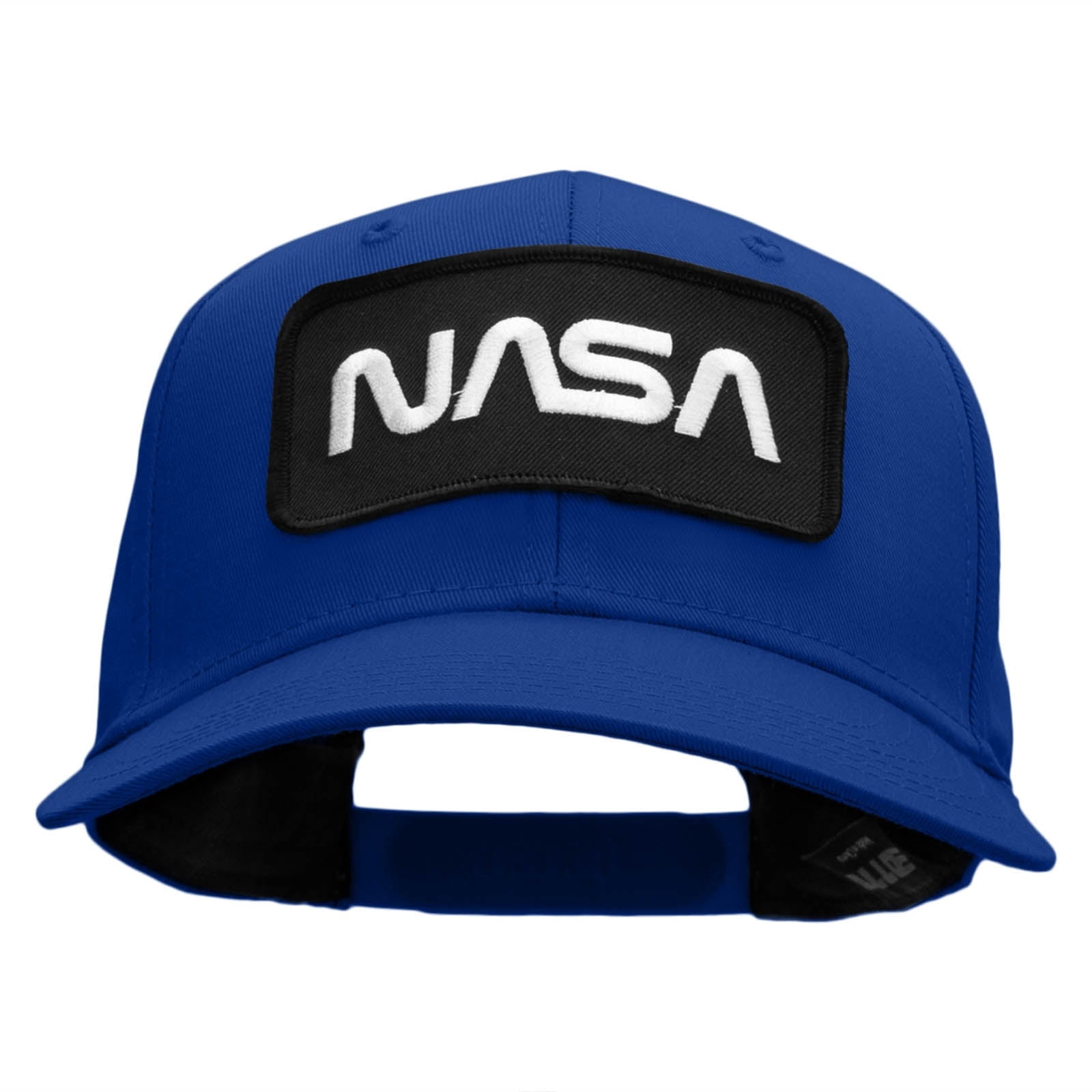 NASA Black and White Logo Embroidered Patched Solid Twill Cap - Royal ...