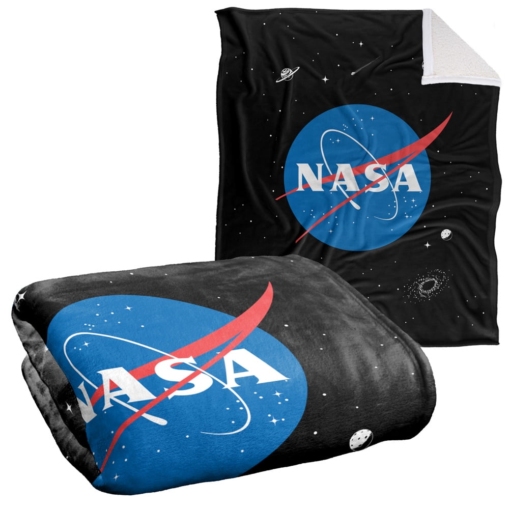 NASA Blanket, 50"x60", Official Meatball Logo Pattern Silky Touch ...