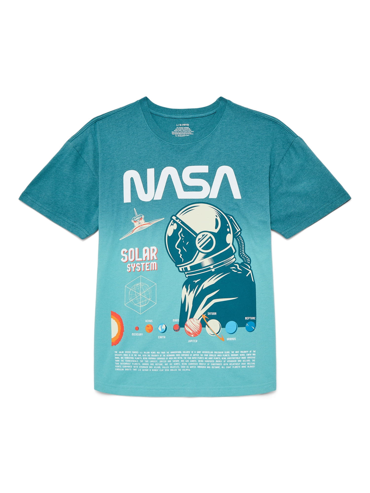 NASA Boys Oversized Dip Dye Graphic Tee, Sizes 4-18 - Walmart.com