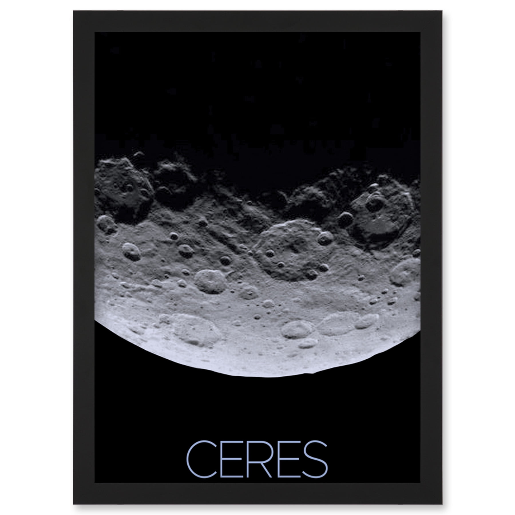 NASA Dawn Spacecraft Dwarf Planet Ceres Close Up Poster Artwork Framed ...