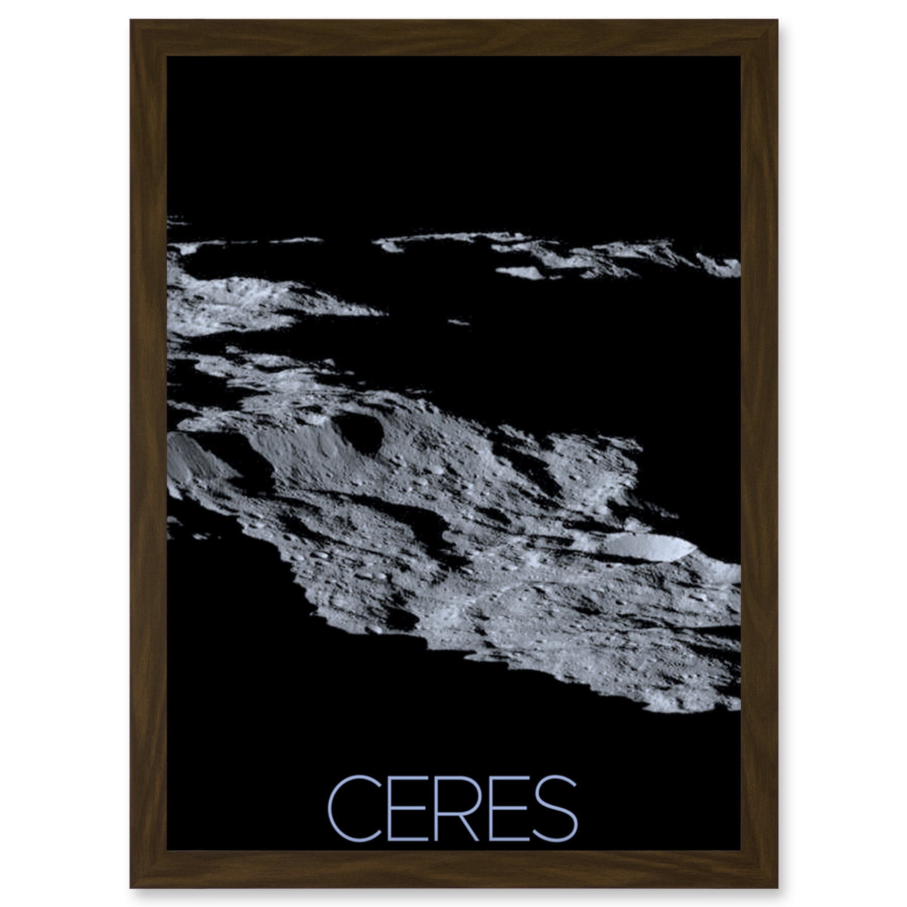 NASA Dawn Spacecraft Dwarf Planet Ceres Surface Poster Artwork Framed ...