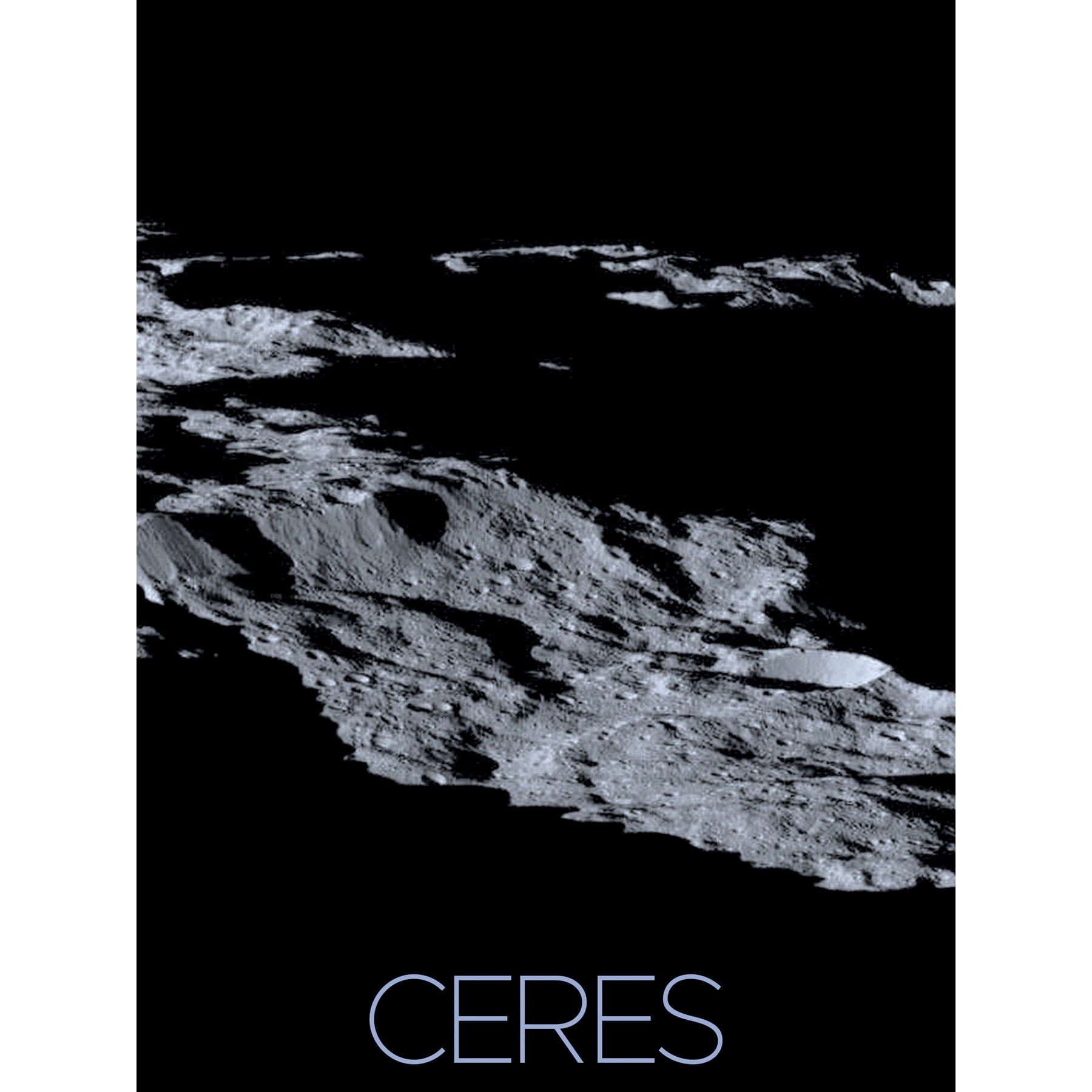 NASA Dawn Spacecraft Dwarf Planet Ceres Surface Poster Extra Large XL ...
