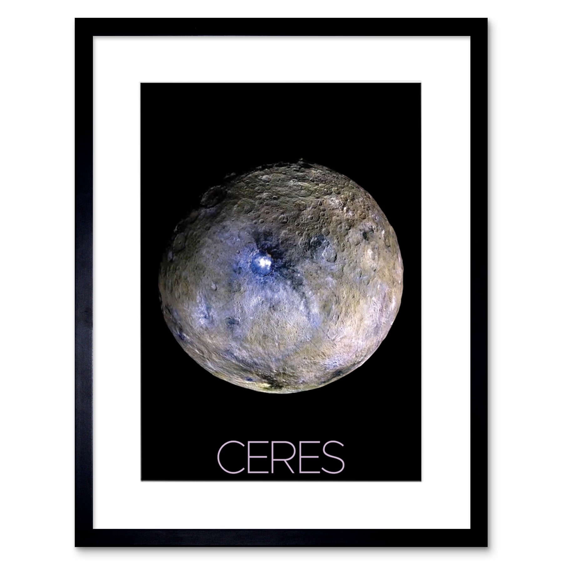 NASA Dwarf Planet Ceres False-Color Poster Artwork Framed Wall Art ...