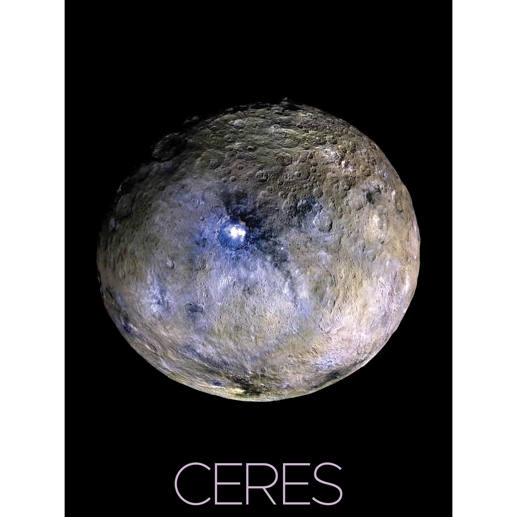 NASA Dwarf Planet Ceres False-Color Poster Extra Large XL Wall Art ...